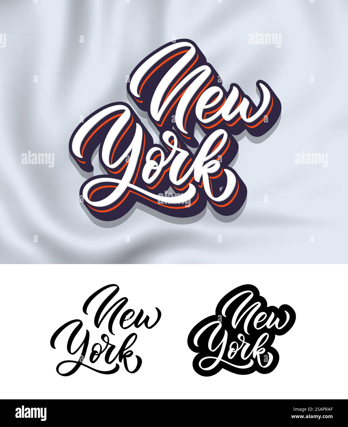New York hand lettering design. Modern calligraphy. Vector illustration ...