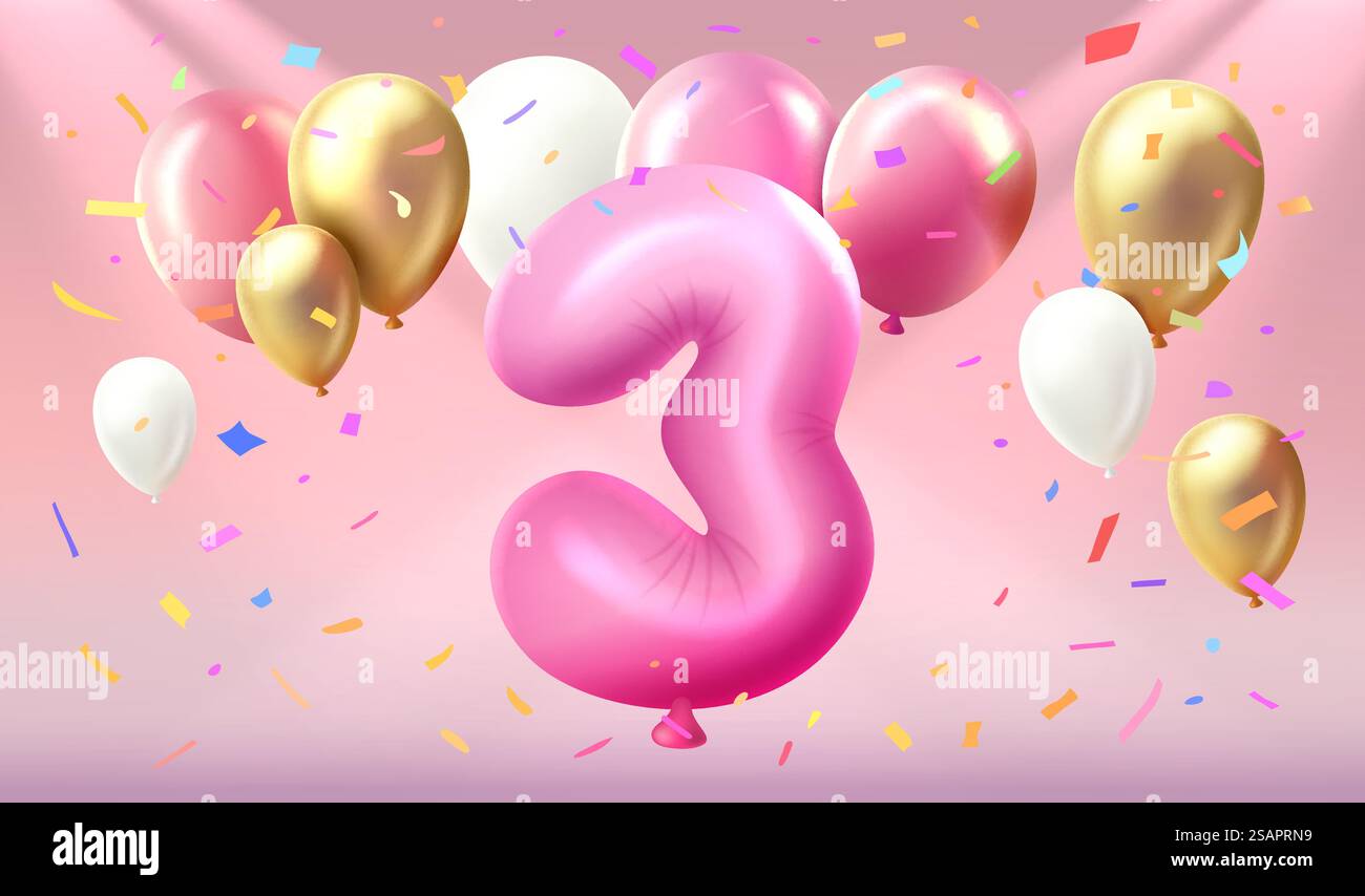 Happy Birthday years anniversary of the person birthday, balloon in the ...