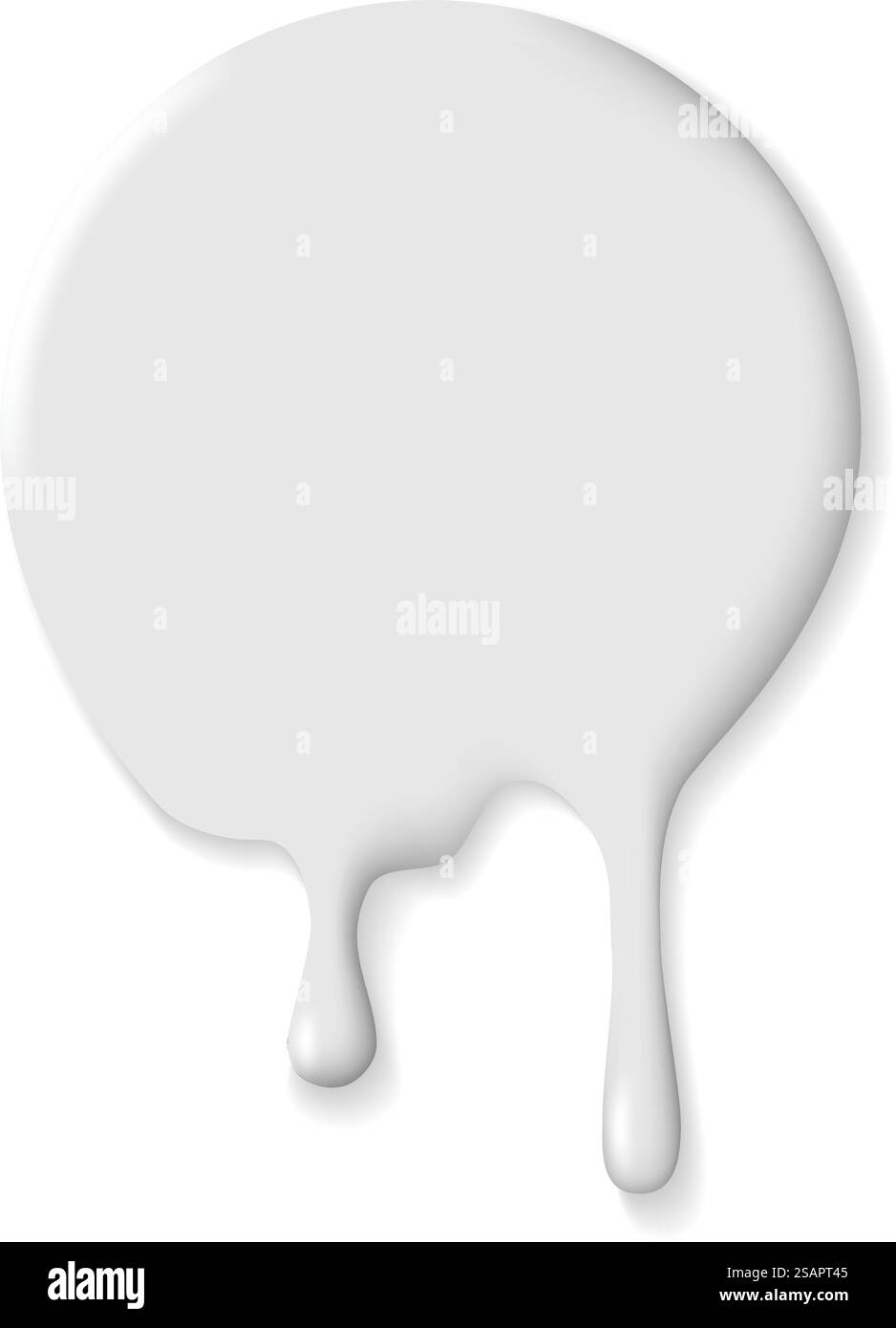 White sticker dripping. Label paint melted flow isolated on white ...