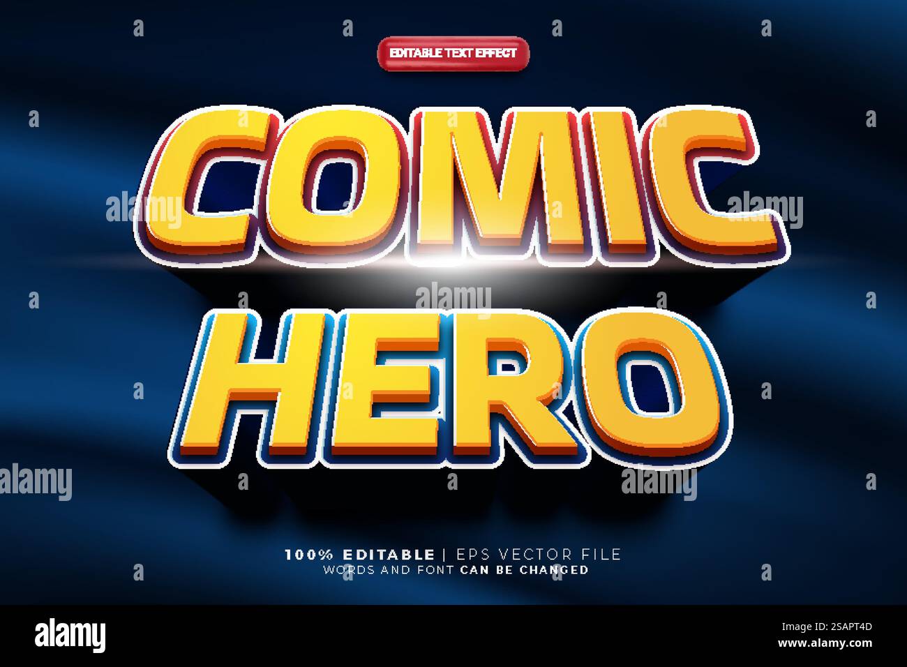 Comic Hero Style Bold 3D Editable text Effect Style Stock Vector Image ...