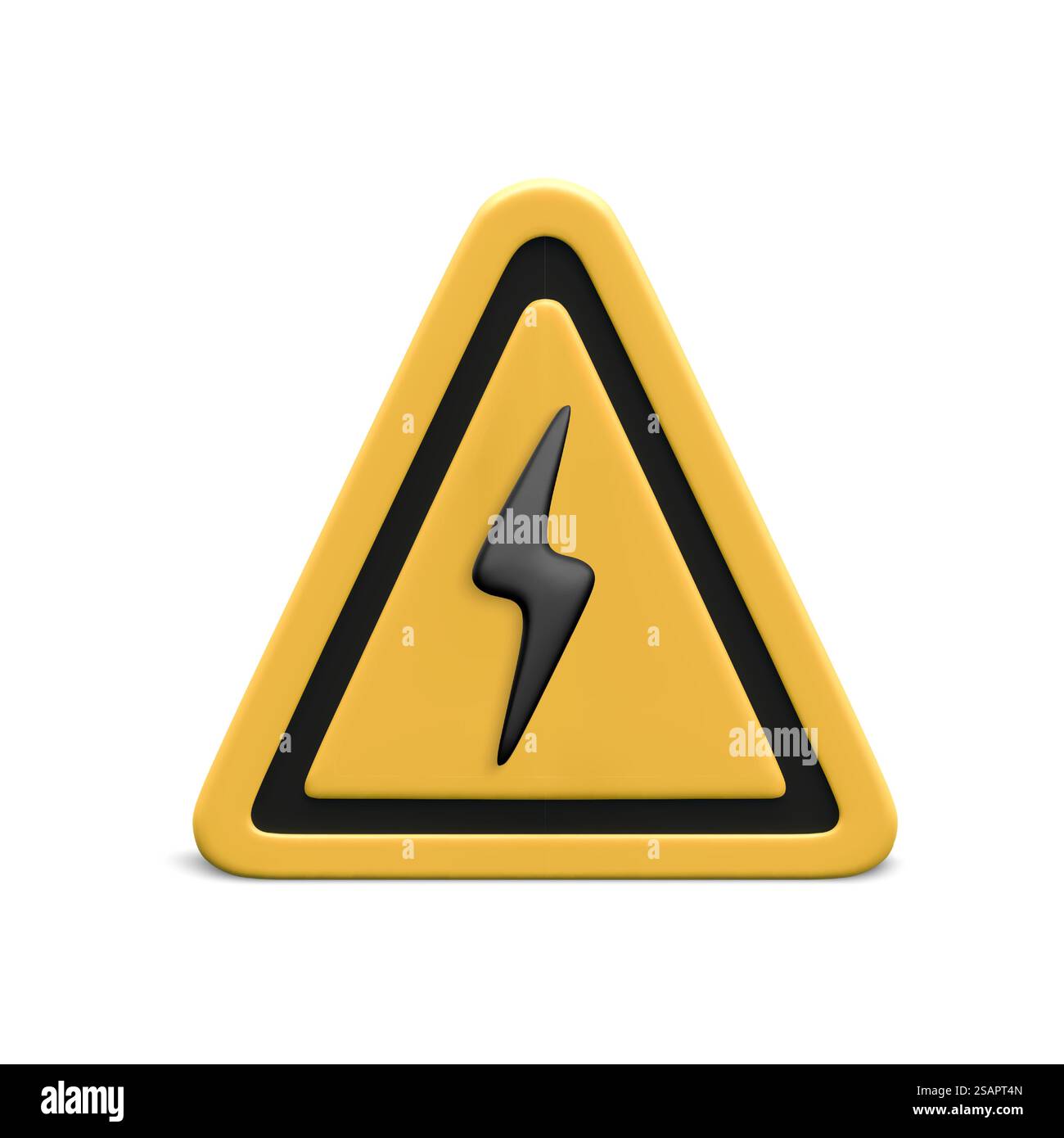 3d realistic high voltage icon isolated on white background. Danger ...