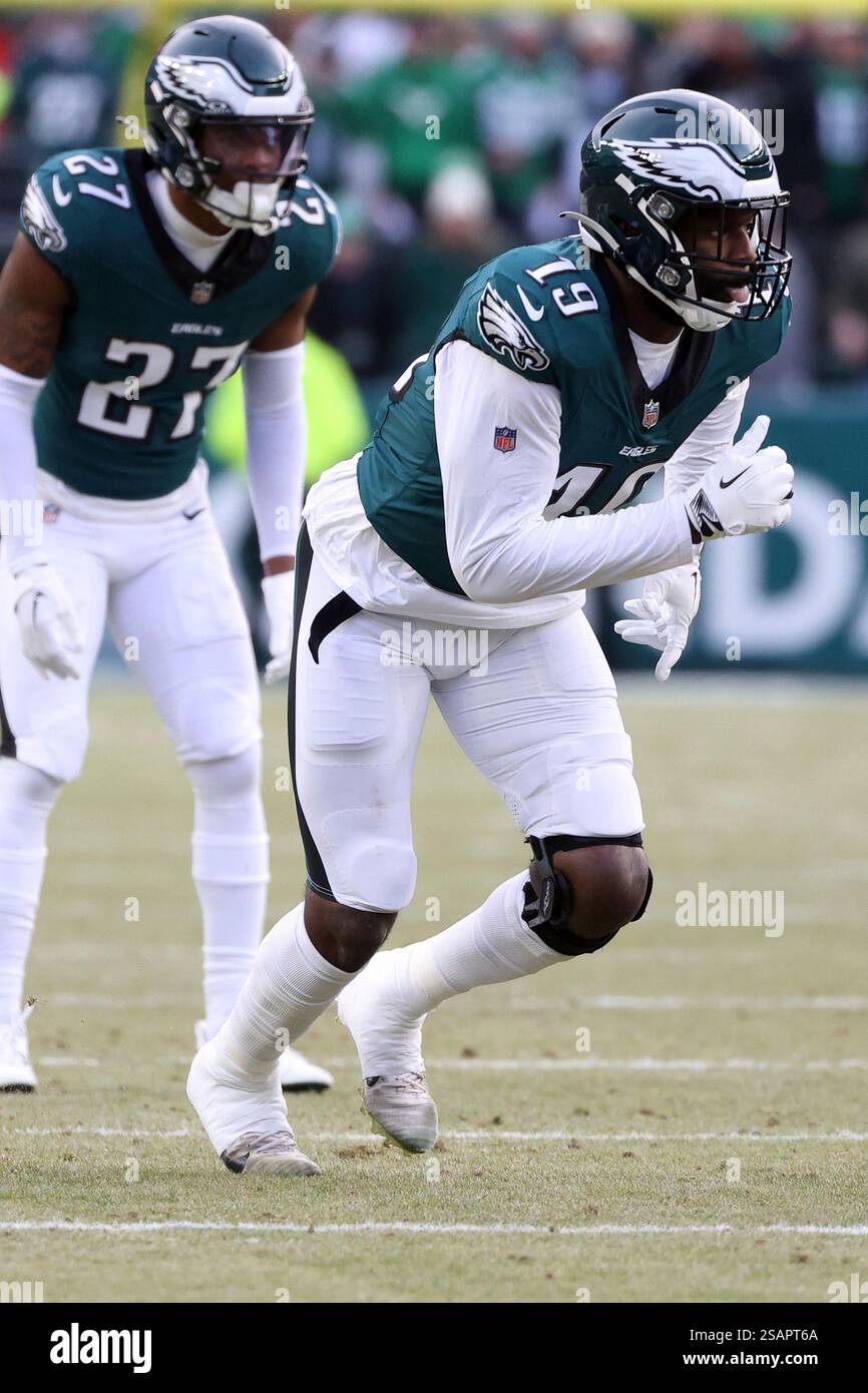 Philadelphia Eagles linebacker Josh Sweat (19) rushes during the NFC ...