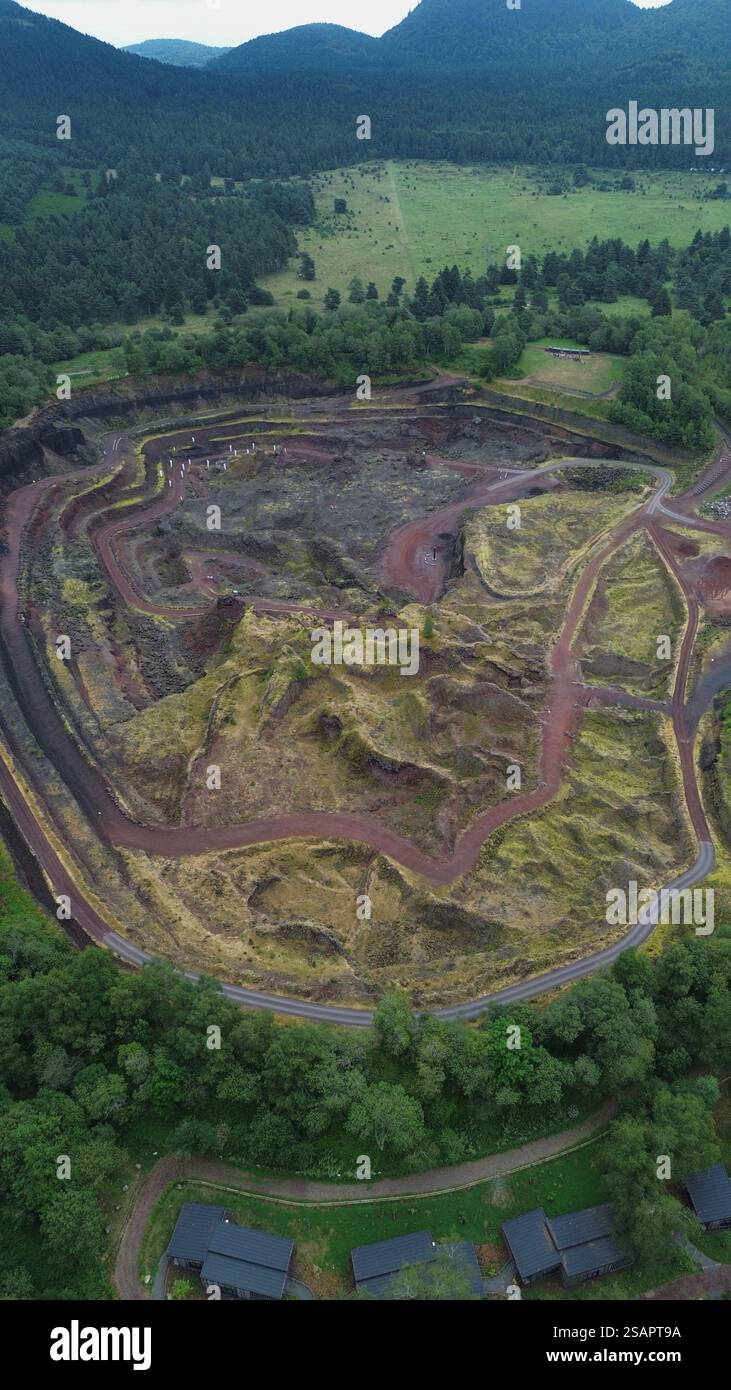 drone photo Lemptégy volcano france europe Stock Photo - Alamy