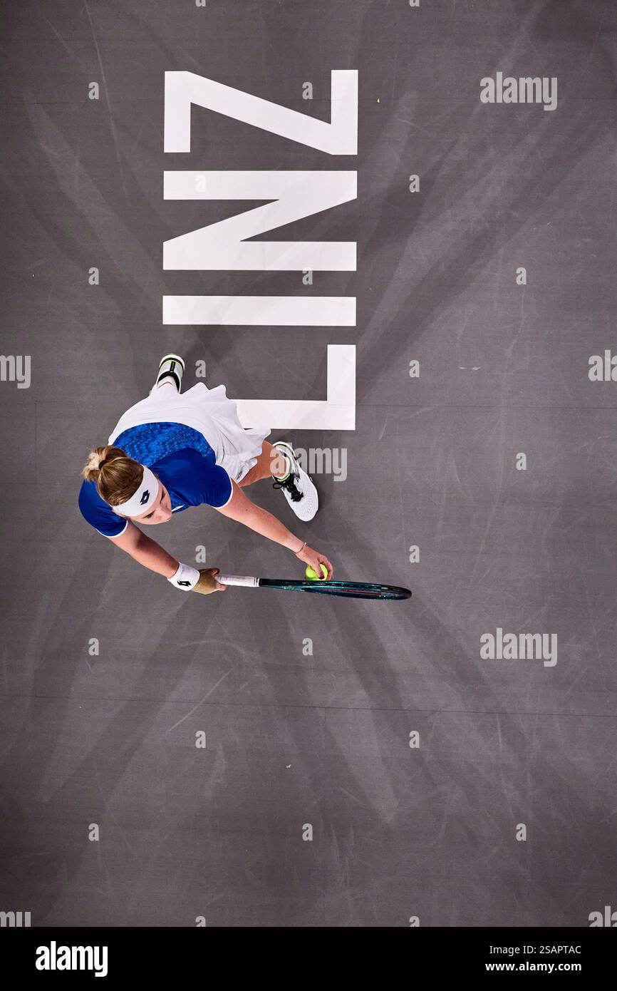January 30, 2025, Linz, Upper Austria, Austria: Anna Blinkova, serve to ...