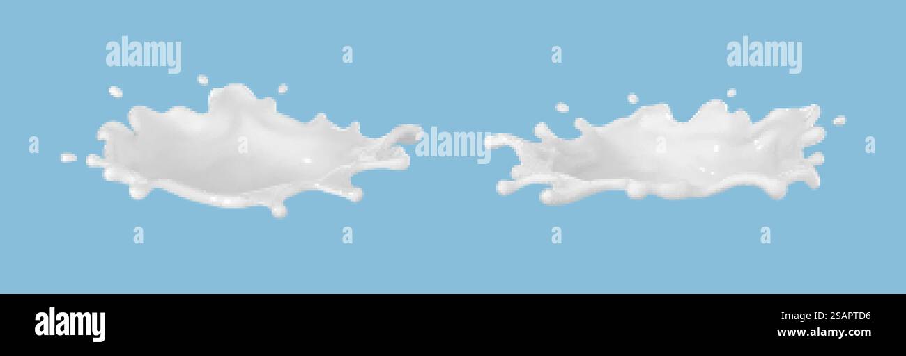 Milk or yogurt splash isolated on blue background. Natural dairy ...