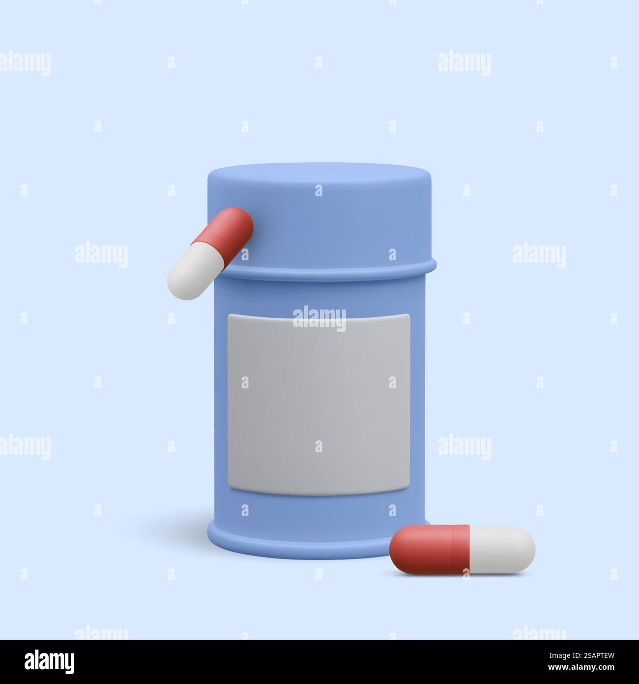 3d realistic pill bottle with treatment medication capsule pill ...