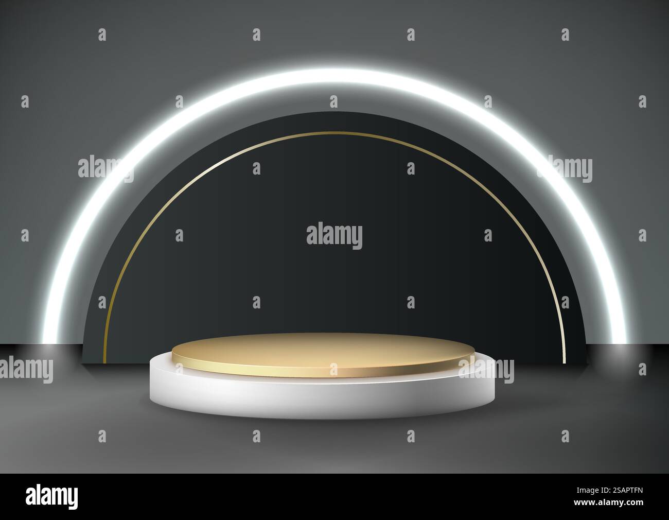 Realistic platform background. 3D product stand. Abstract round scene with empty podium mockup ...