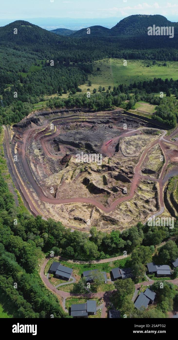drone photo Lemptégy volcano france europe Stock Photo - Alamy