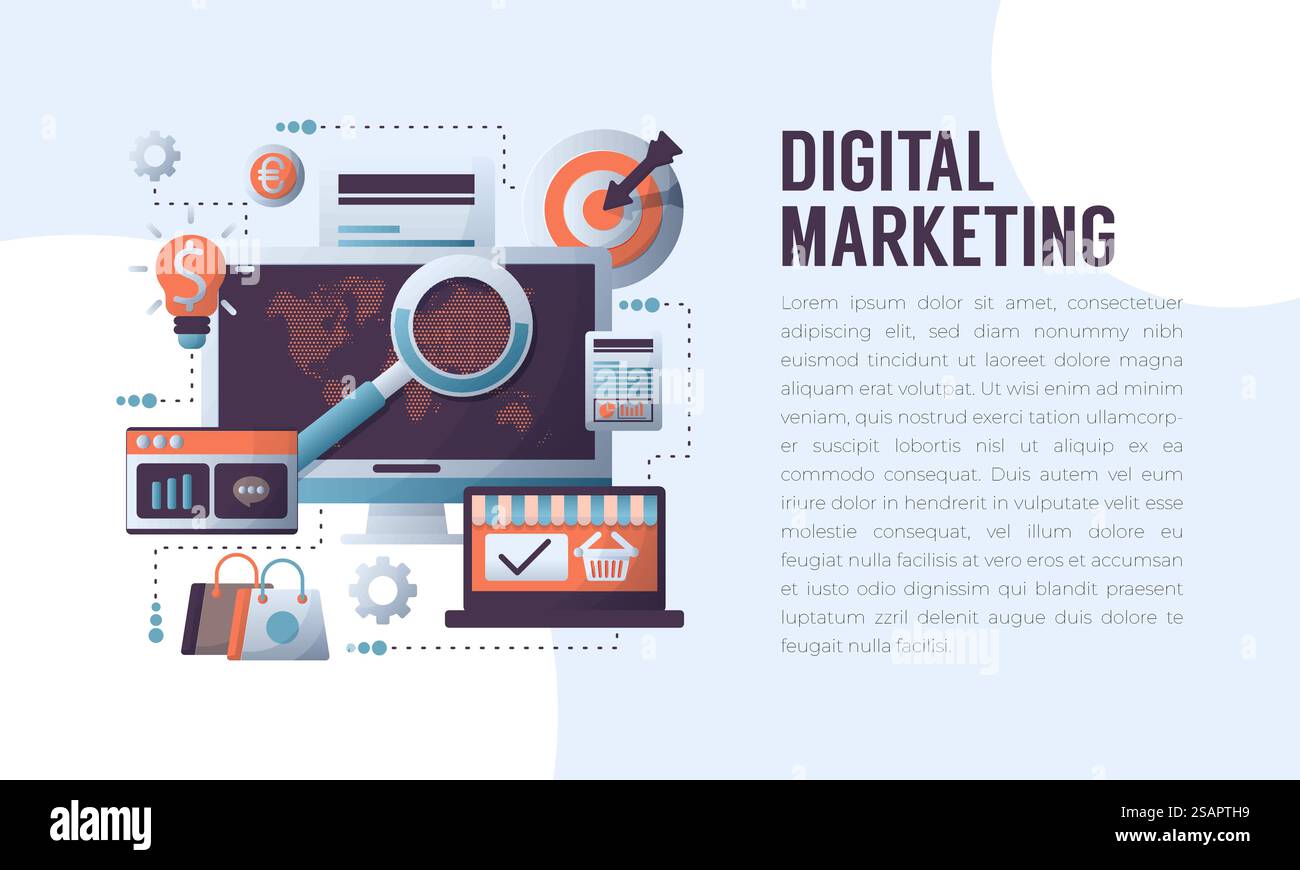 Mobile mockup digital advertising Stock Vector Images - Alamy