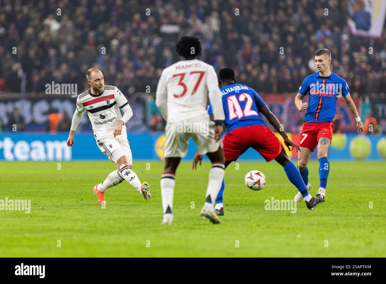 Christian Eriksen of Manchester United passes the ball during the UEFA ...