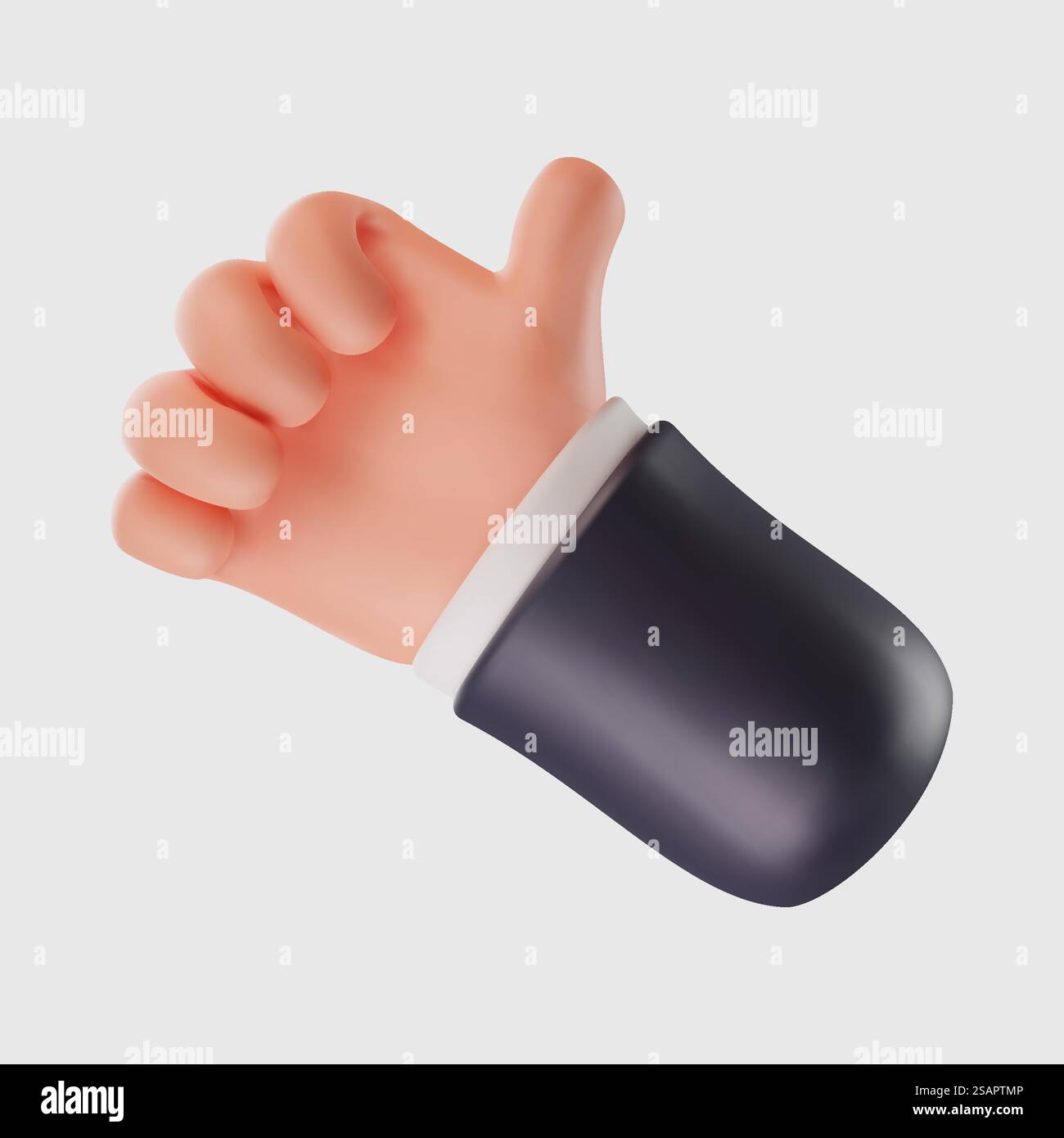3D cartoon thumb up hand gesture. 3d mesh vector Stock Vector Image ...