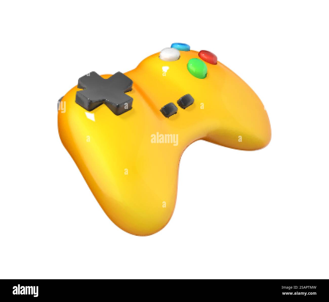 3d realistic gamepad. Wireless controller isolated on white background. Computer gaming. 3d ...
