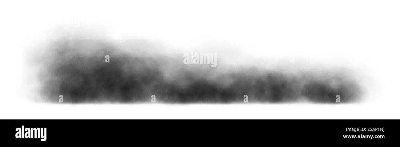 Black smoke cloud, dirty toxic fog or smog. Black fume texture isolated ...