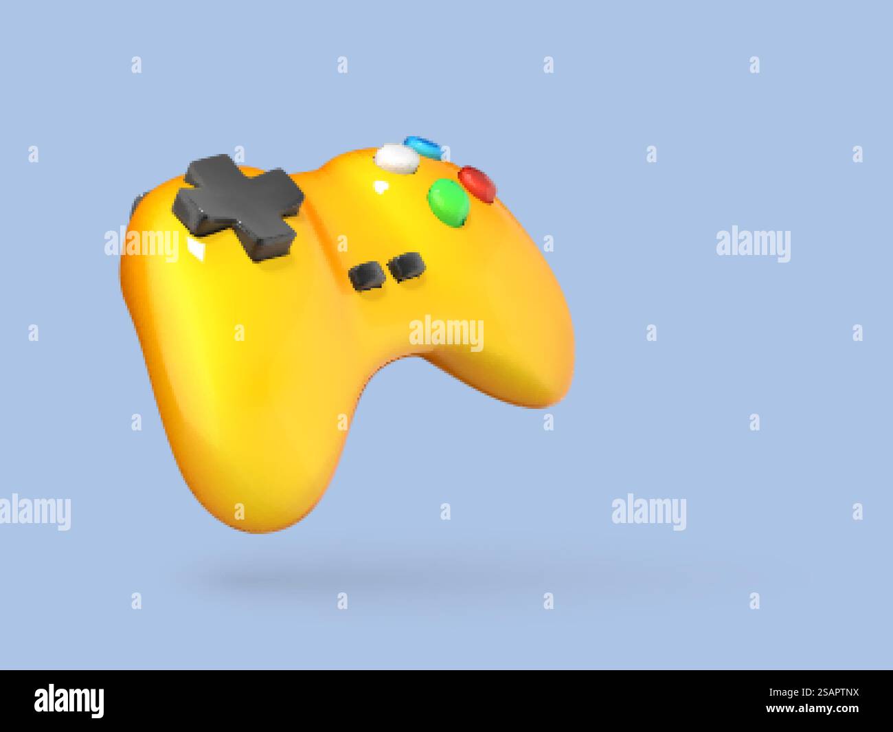3D realistic gamepad. Wireless controller isolated on blue background ...