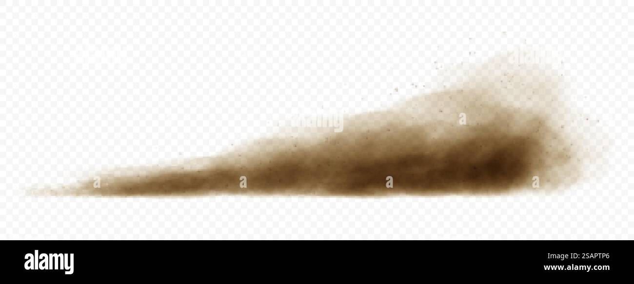 Brown dusty cloud or dry sand flying with a gust of wind. Sandstorm ...