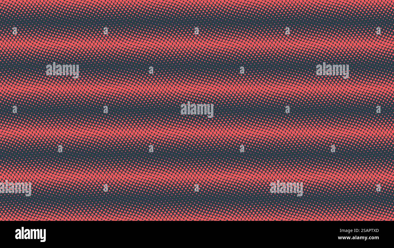 Pop Art Dots Wavy Halftone Pattern Straight Lines Vector Textured Red ...