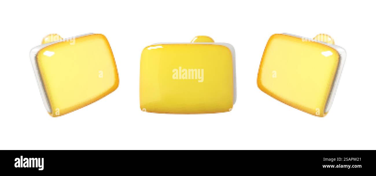 Folder icon in cartoon 3d style isolated on white background. Vector ...