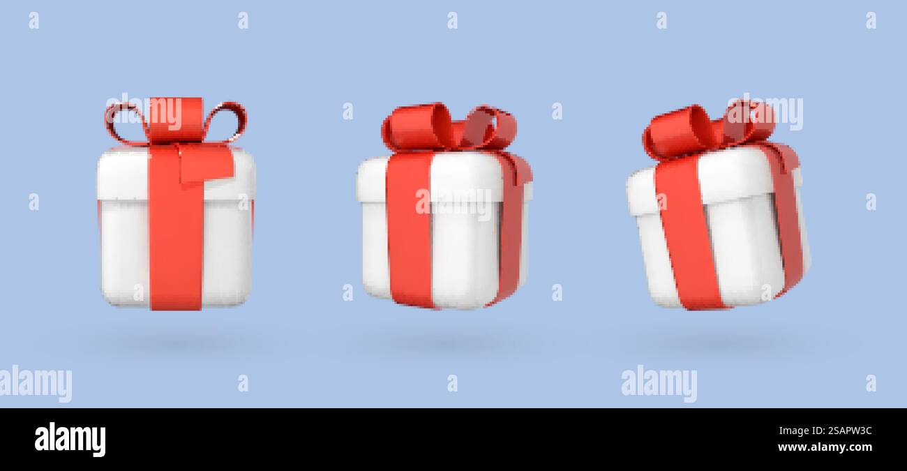 Gift box for surprise isolated on blue background. Realistic 3d ...