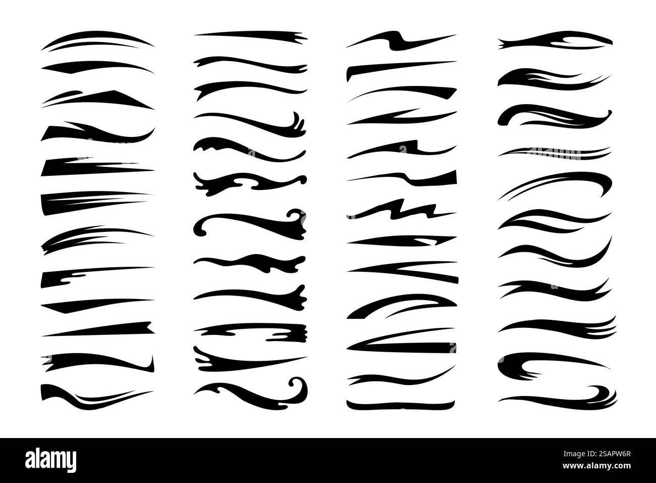 Swash tale. Underline swoosh divider. Decorative calligraphic swirl ...