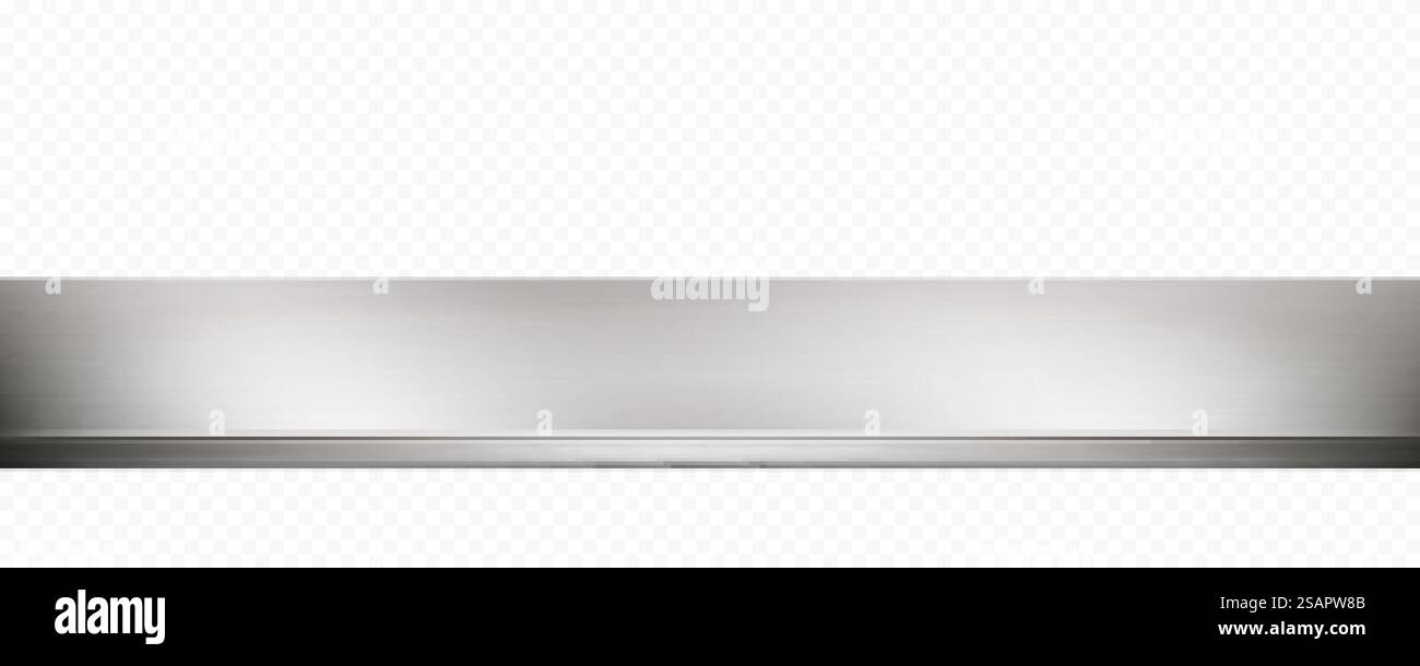 Metal kitchen tabletop isolated on transparent background. Steel table ...