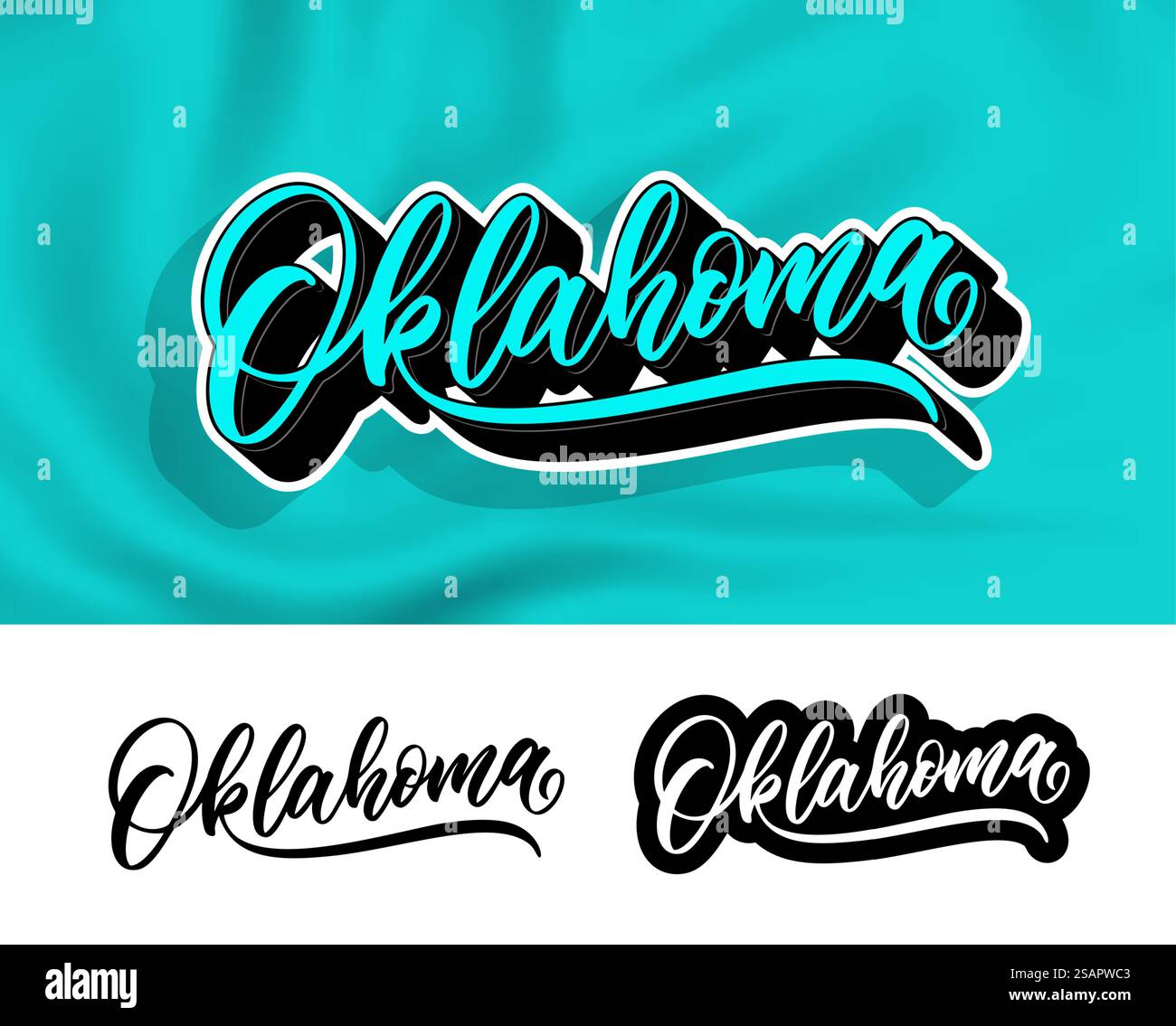 Oklahoma, vector hand lettering design. Modern typography design Stock ...