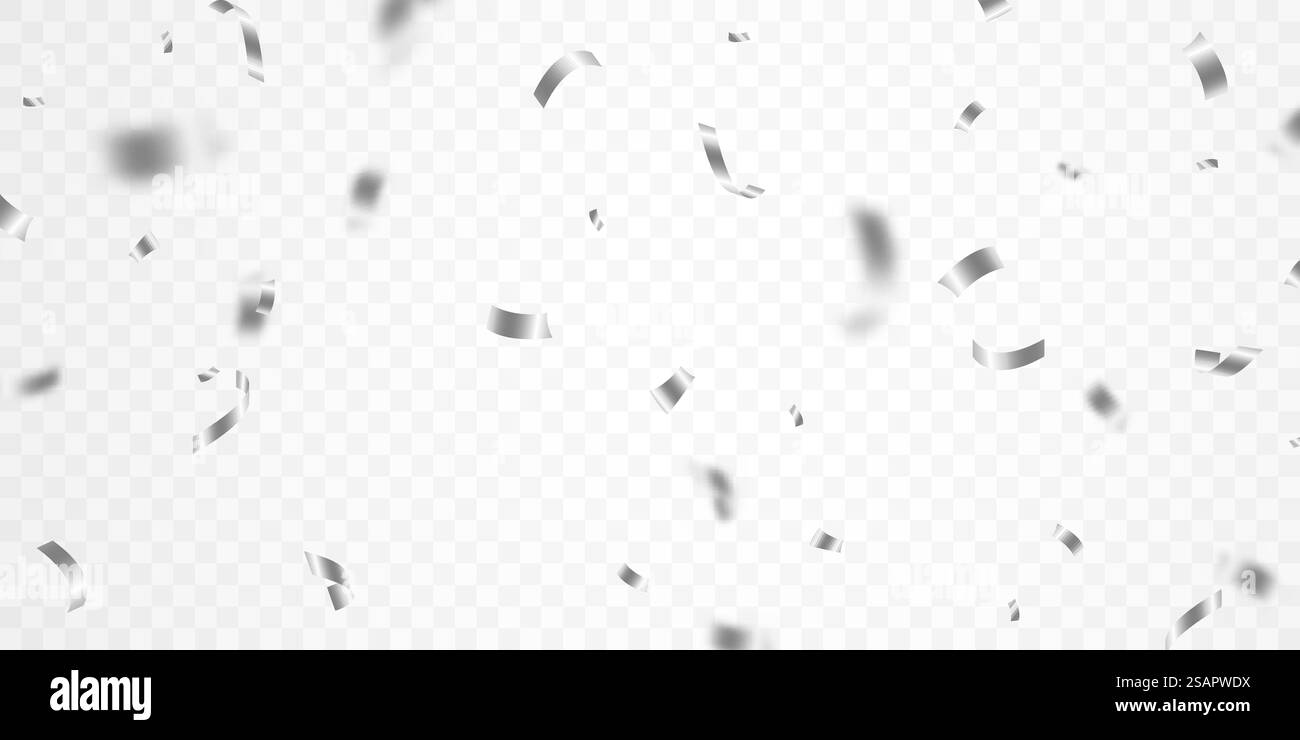 silver confetti background For the festival vector illustration Stock ...