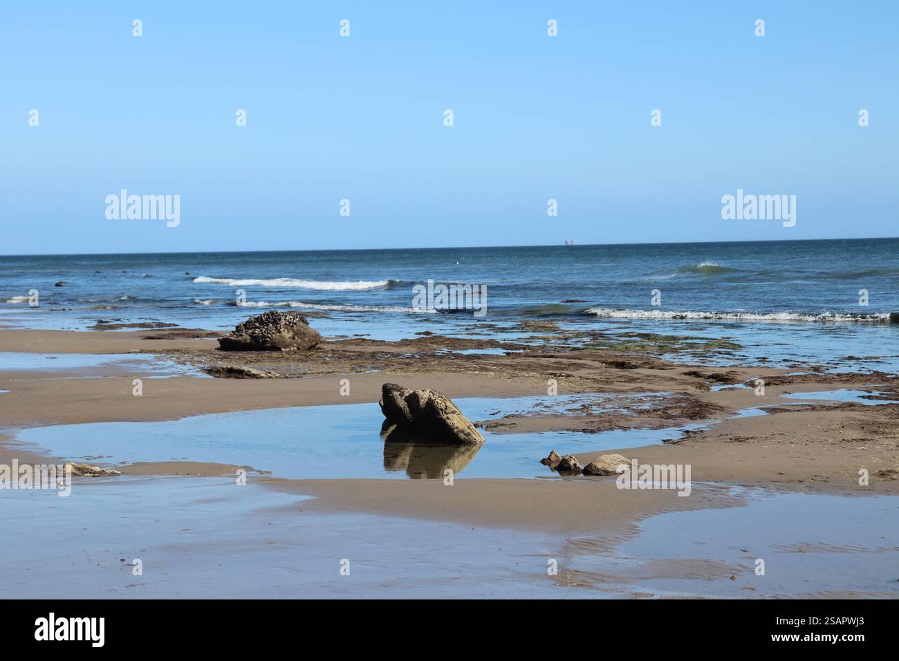 Low tide beach walk Stock Photo - Alamy