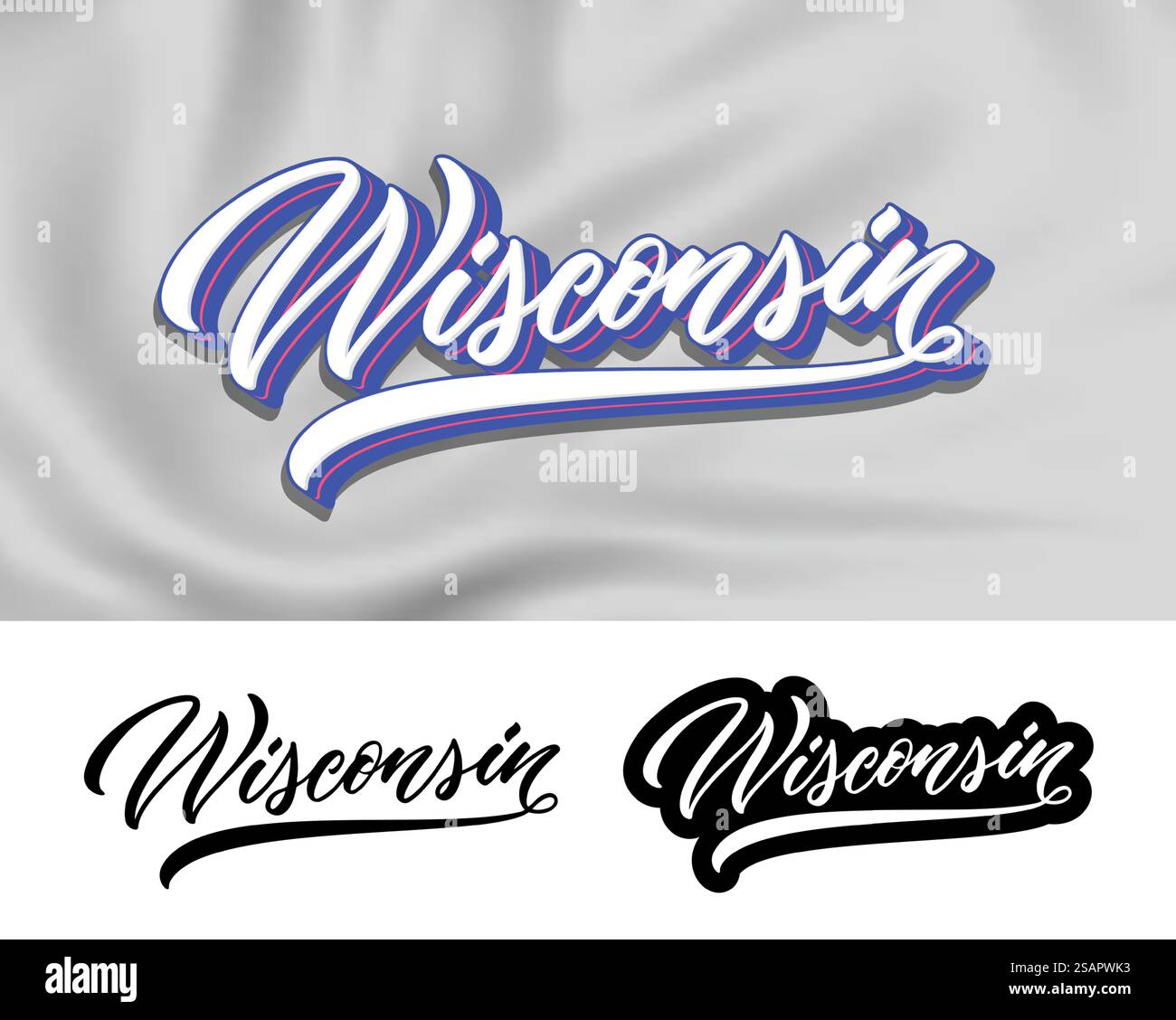 Wisconsin hand lettering design. Modern calligraphy. Vector ...