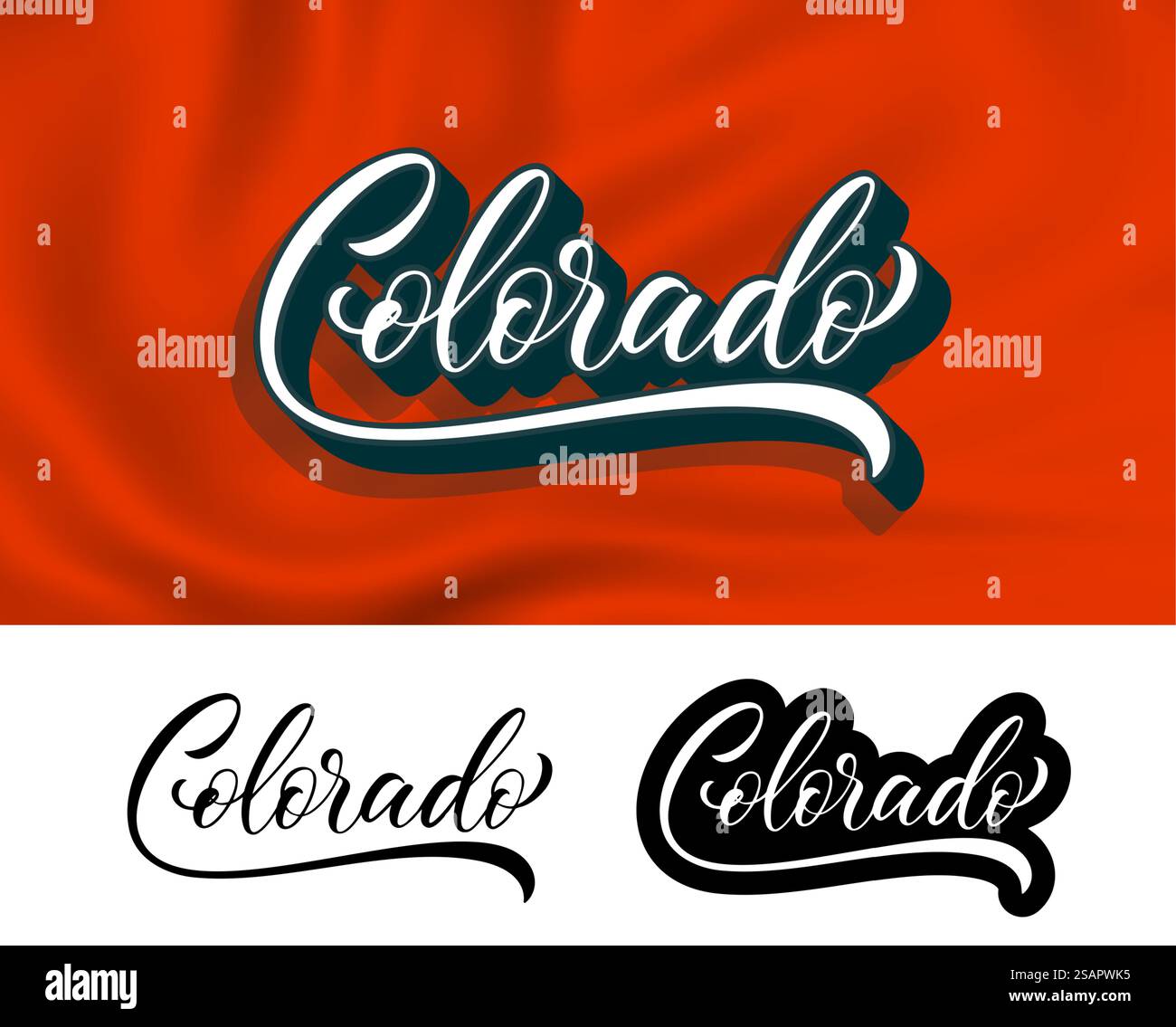 Colorado state, hand lettering design for printing on clothes. Vector ...