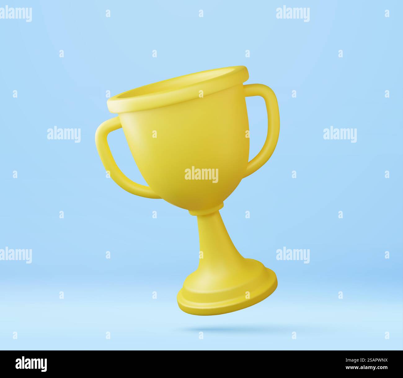 3d Champion trophy, gold cup icon. Winner prize, sport award, success ...