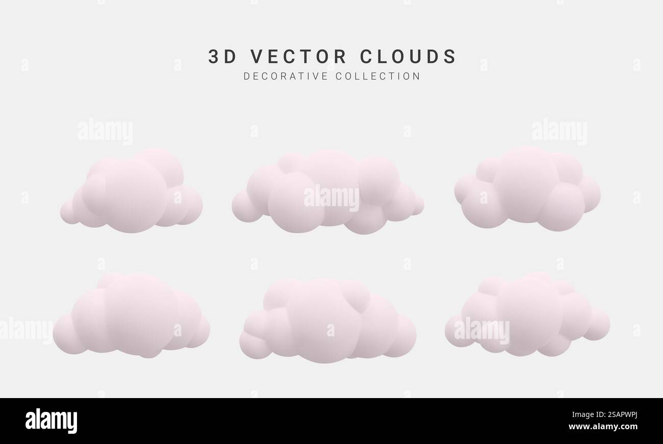 3d realistic clouds collection. Vector illustration Stock Vector Image ...