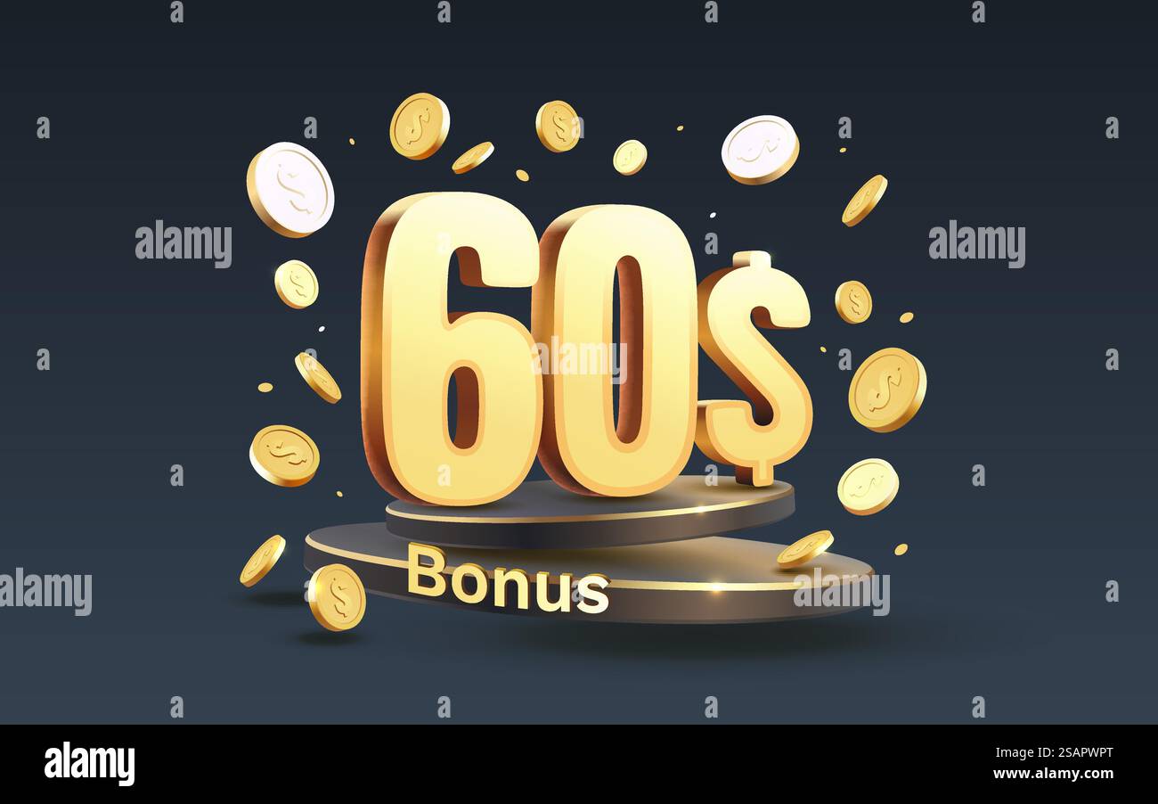 Bonus 60 dollar and coins coupon special voucher, Check banner special ...