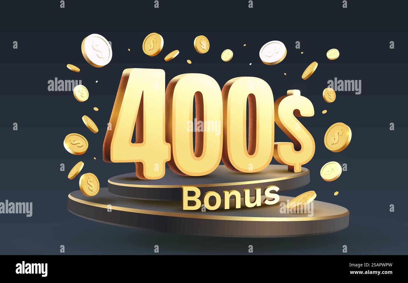 Bonus 400 dollar and coins coupon special voucher, Check banner special ...