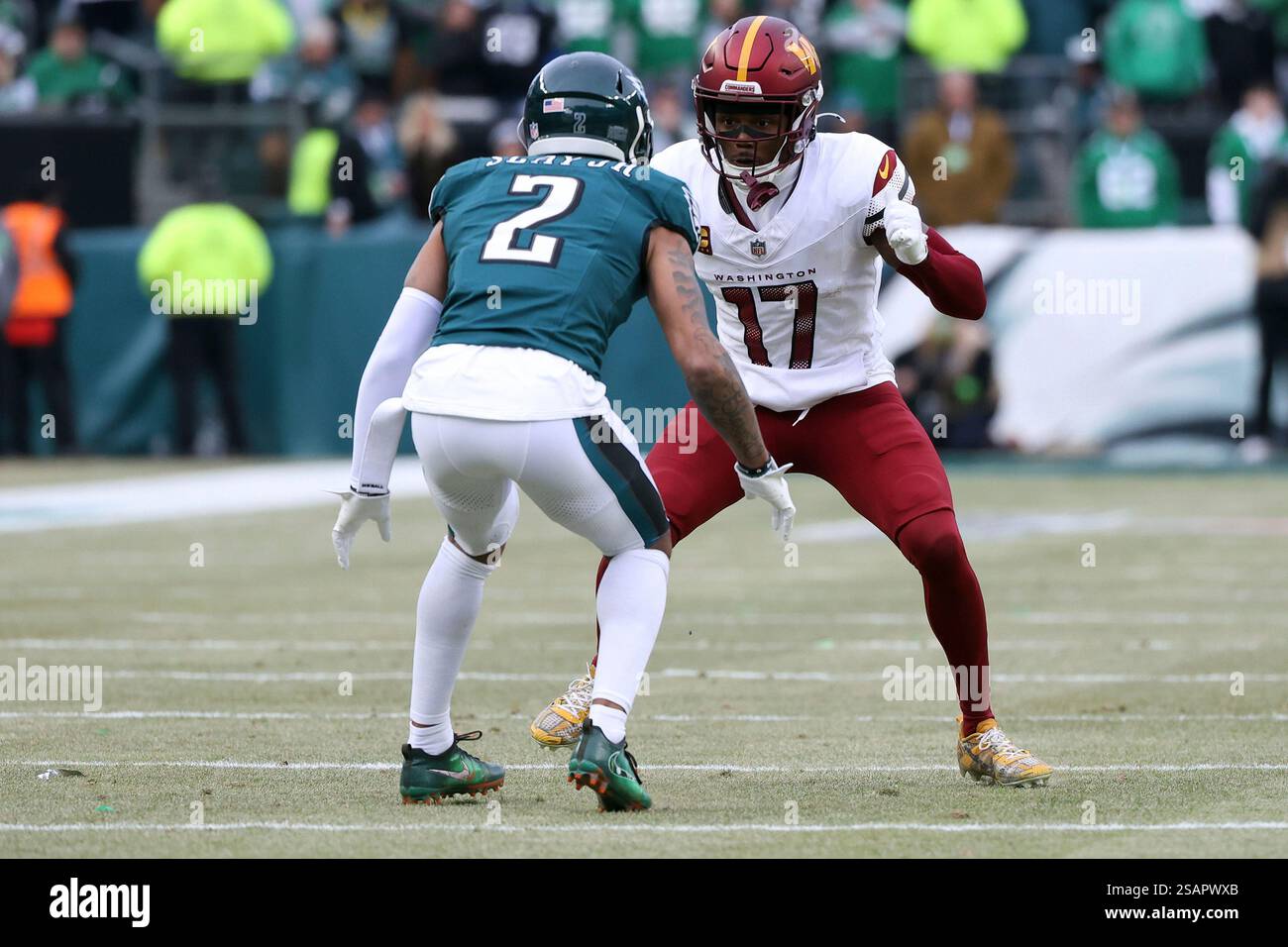 Washington Commanders wide receiver Terry McLaurin (17) runs a route ...