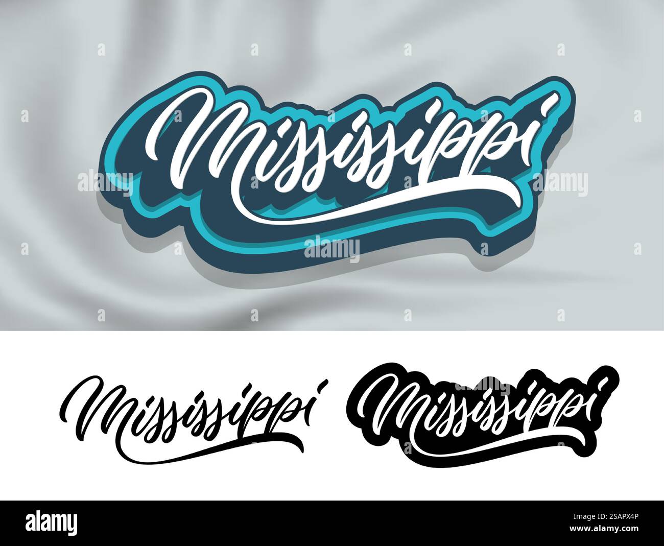 Mississippi hand lettering design. Modern calligraphy. Vector ...