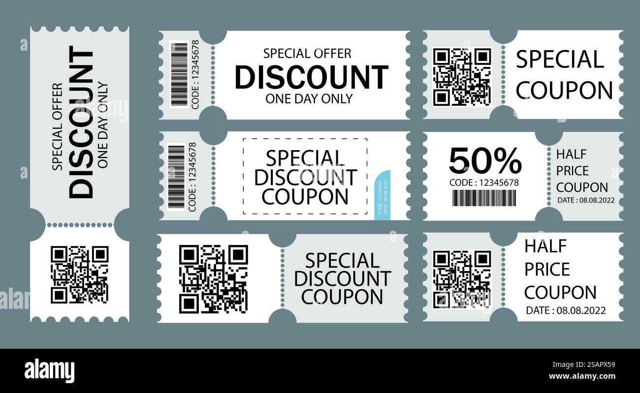 Free vector special offers promo vouchers templates set Stock Vector ...