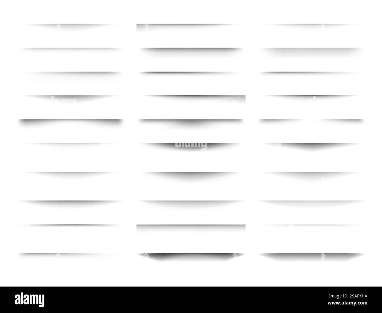 Set of transparent shadow with soft edges. Realistic shadow effect ...