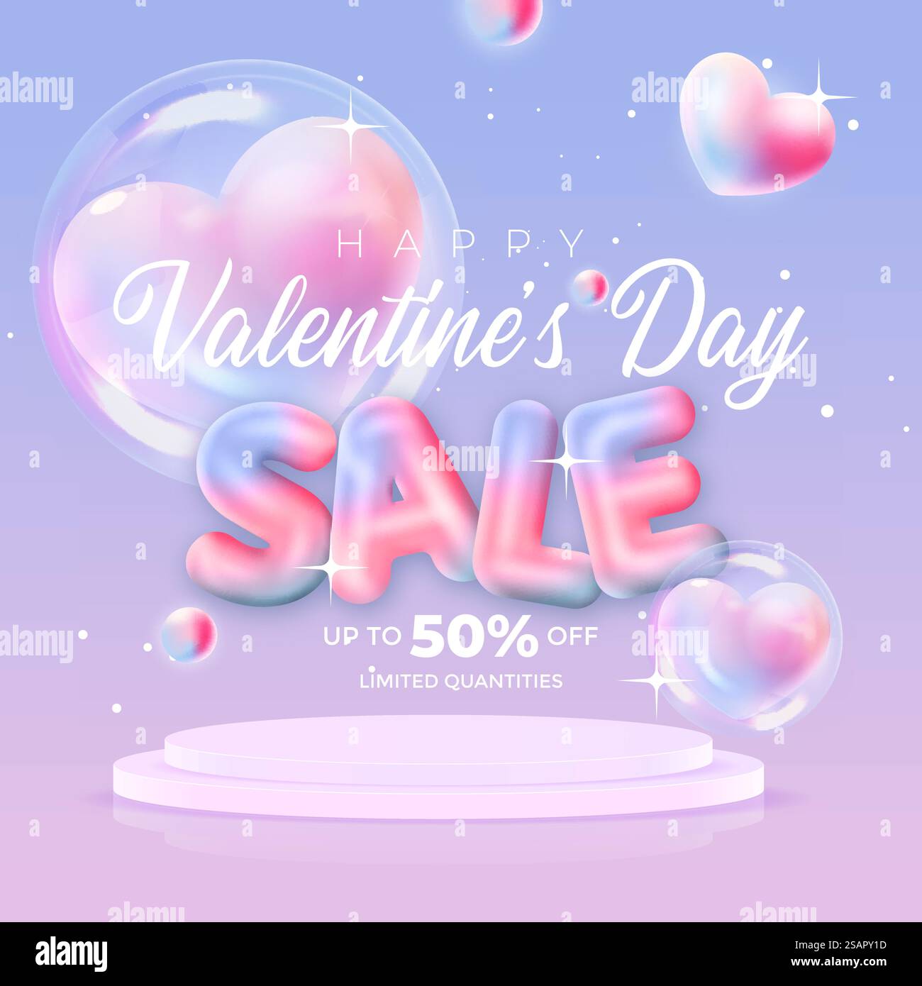 Valentines sale vector banner template. Valentines day store discount ...