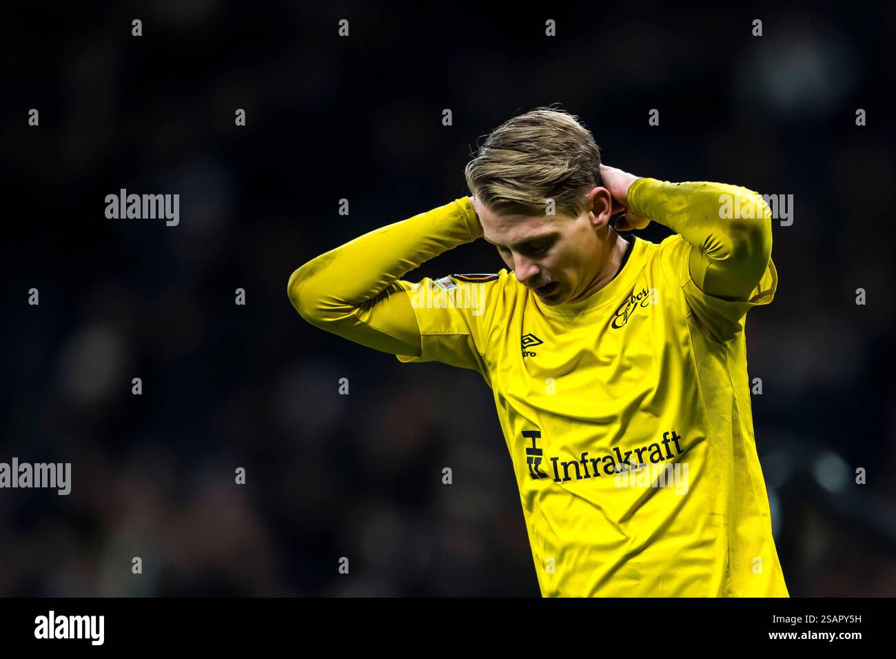 London, UK. 30th Jan, 2025. 250130 Simon Hedlund of Elfsborg looks ...