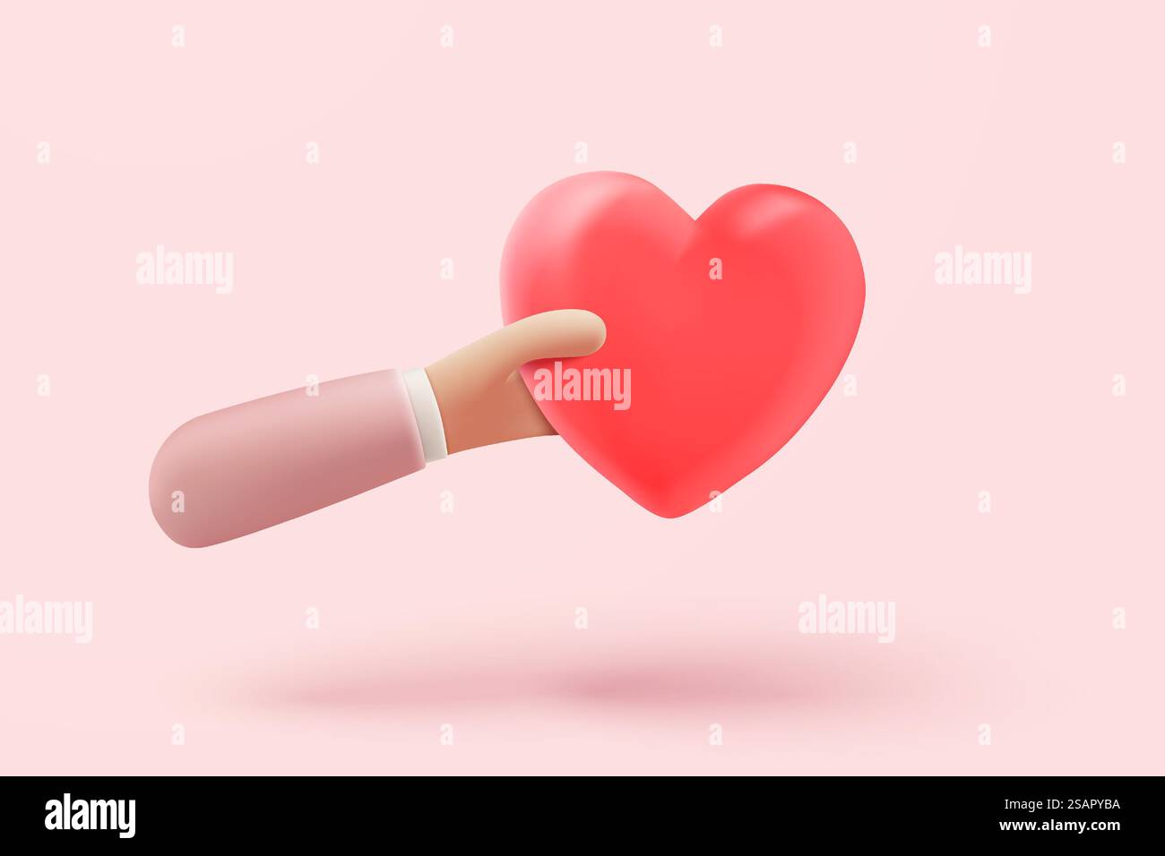 Hand holding pink heart Stock Vector Images - Alamy