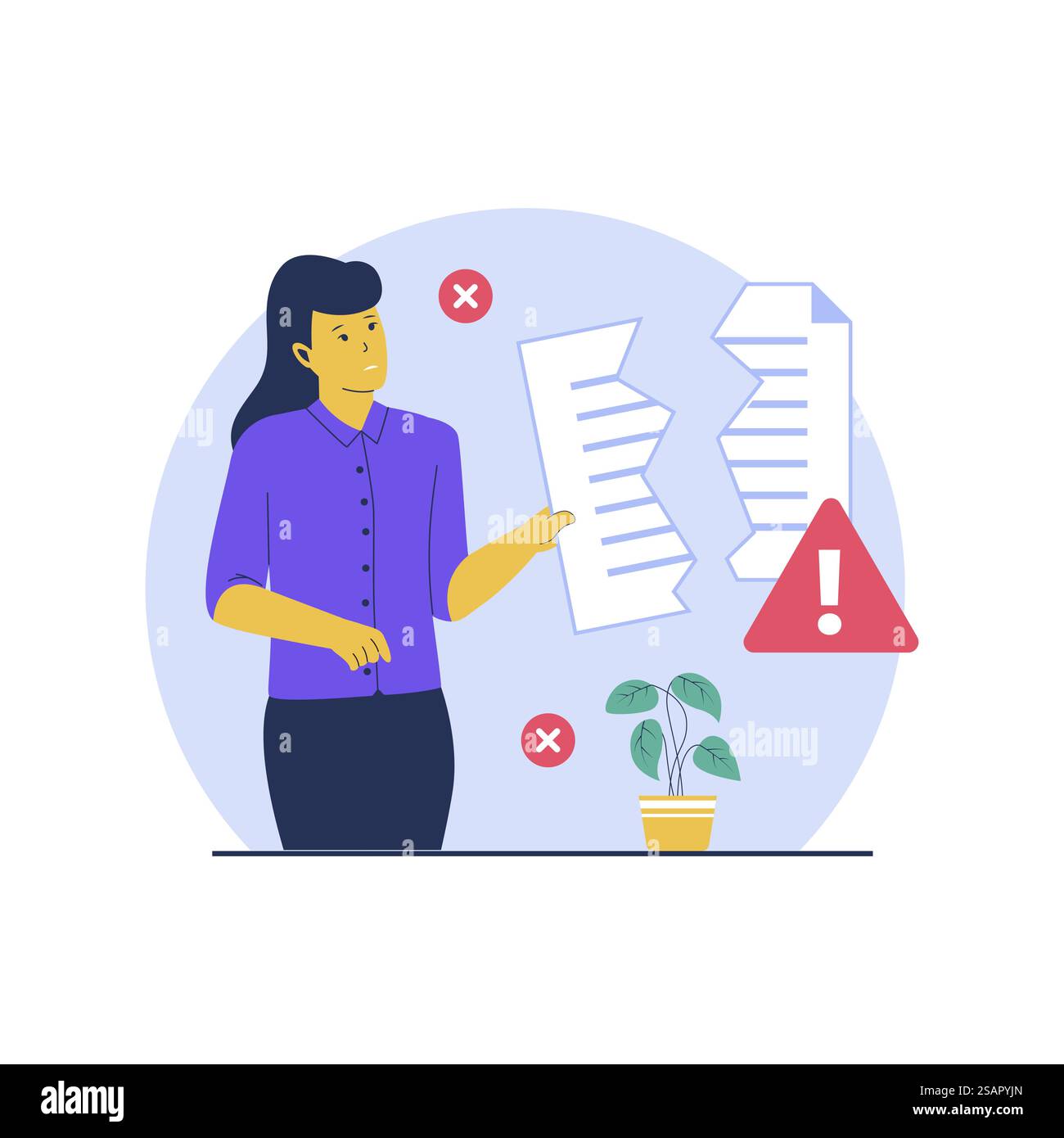 File corrupted concept illustration. Flat vector illustration isolated ...