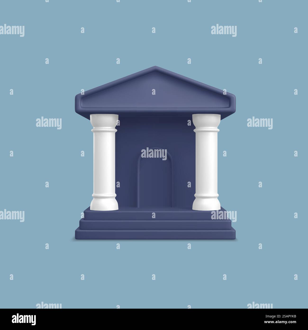 3d realistic bank building. Online banking or bank transactions and ...