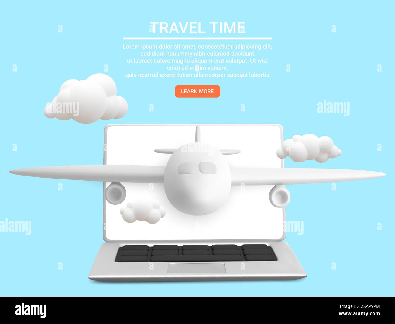 Travel and flight ticket advertising template with airplane. Concept ...