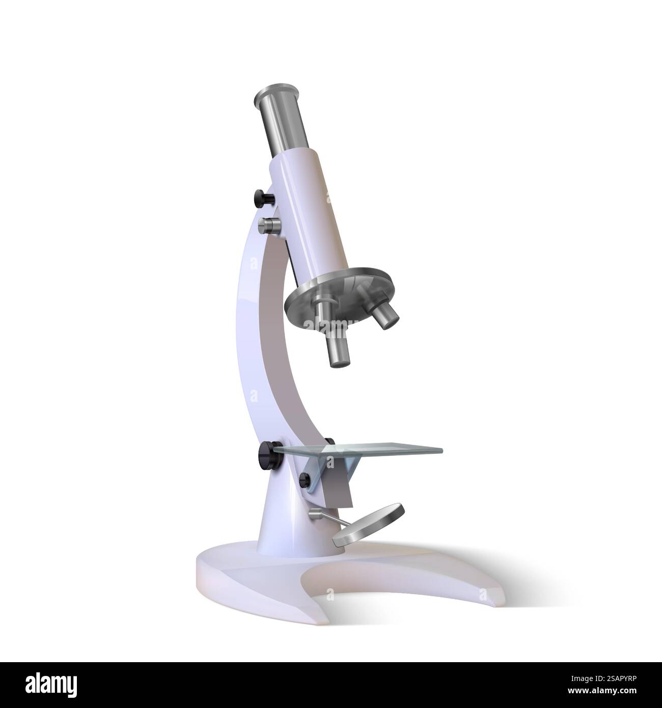Realistic microscope. Vector 3D science and medical instrument isolated ...
