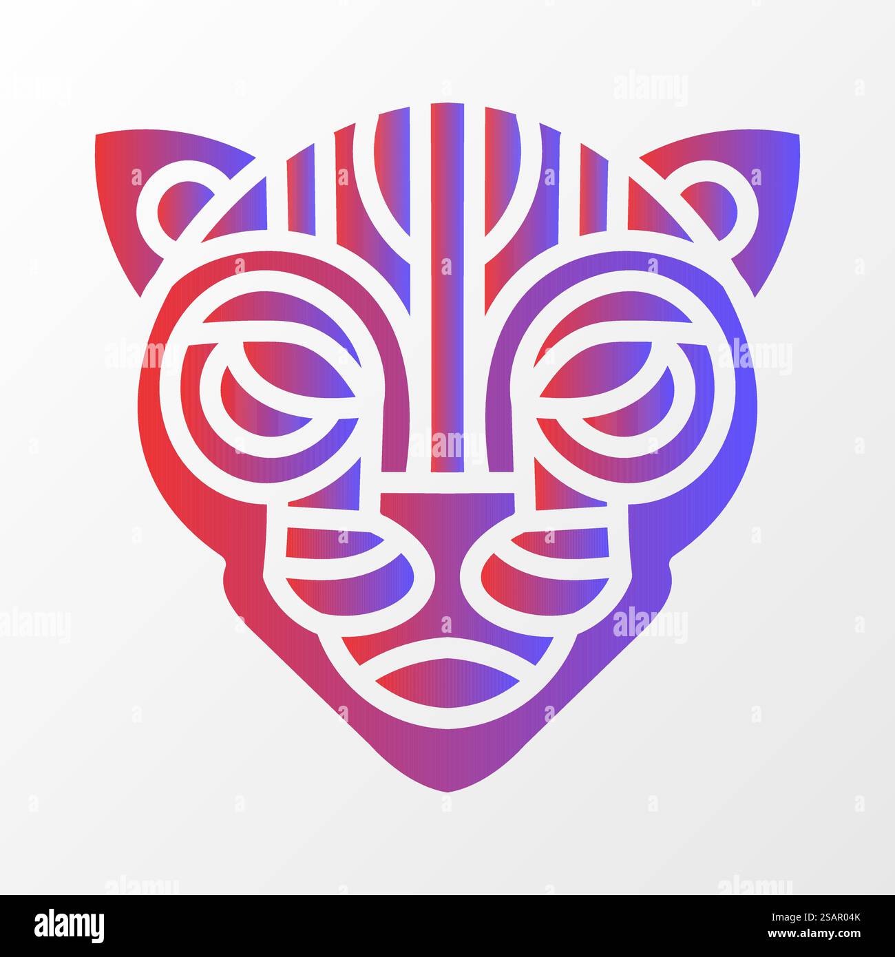 Modern abstract panther face illustration featuring bold geometric ...