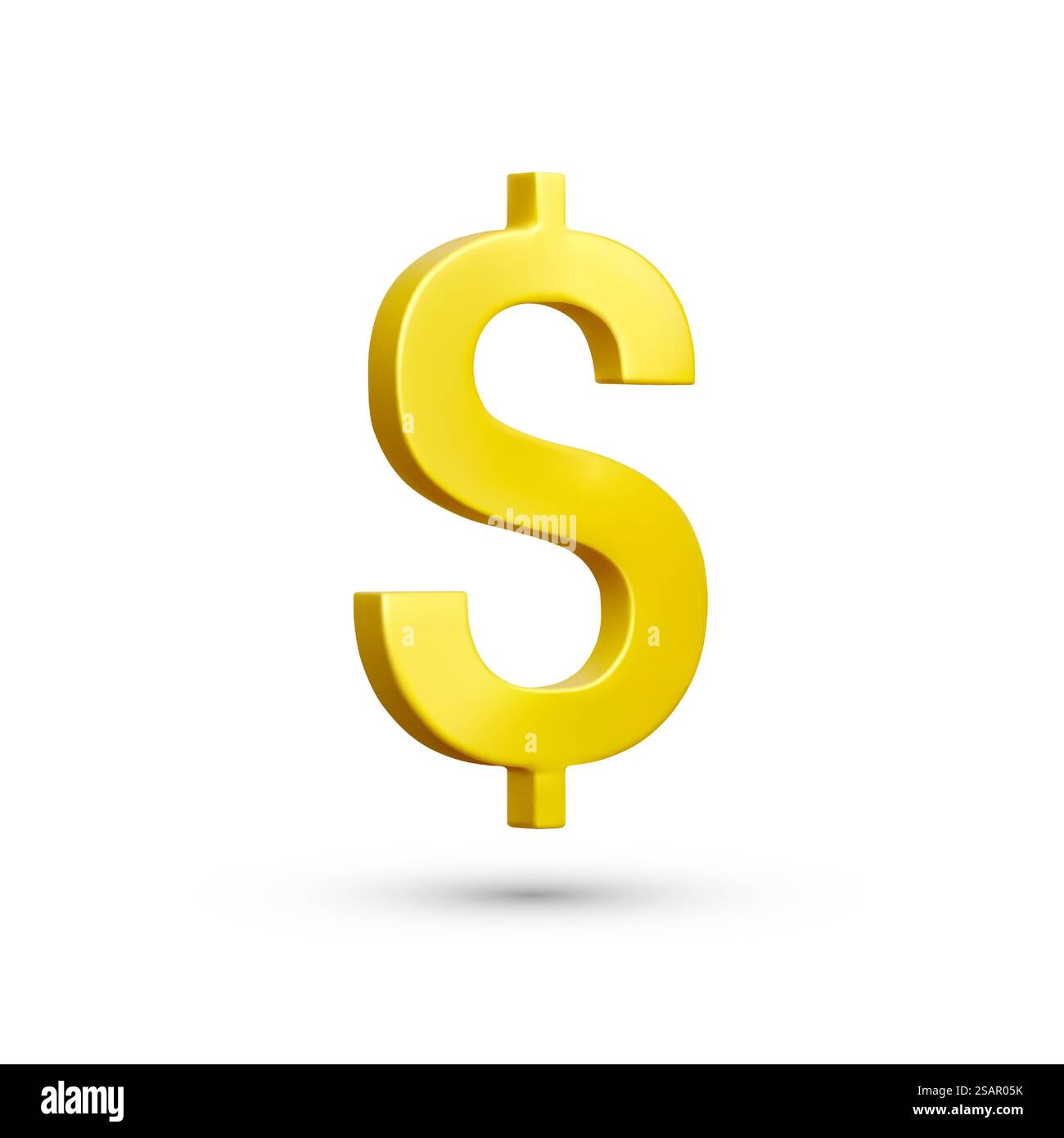 3D realistic gold dollar sign. US dollar currency symbol isolated on ...