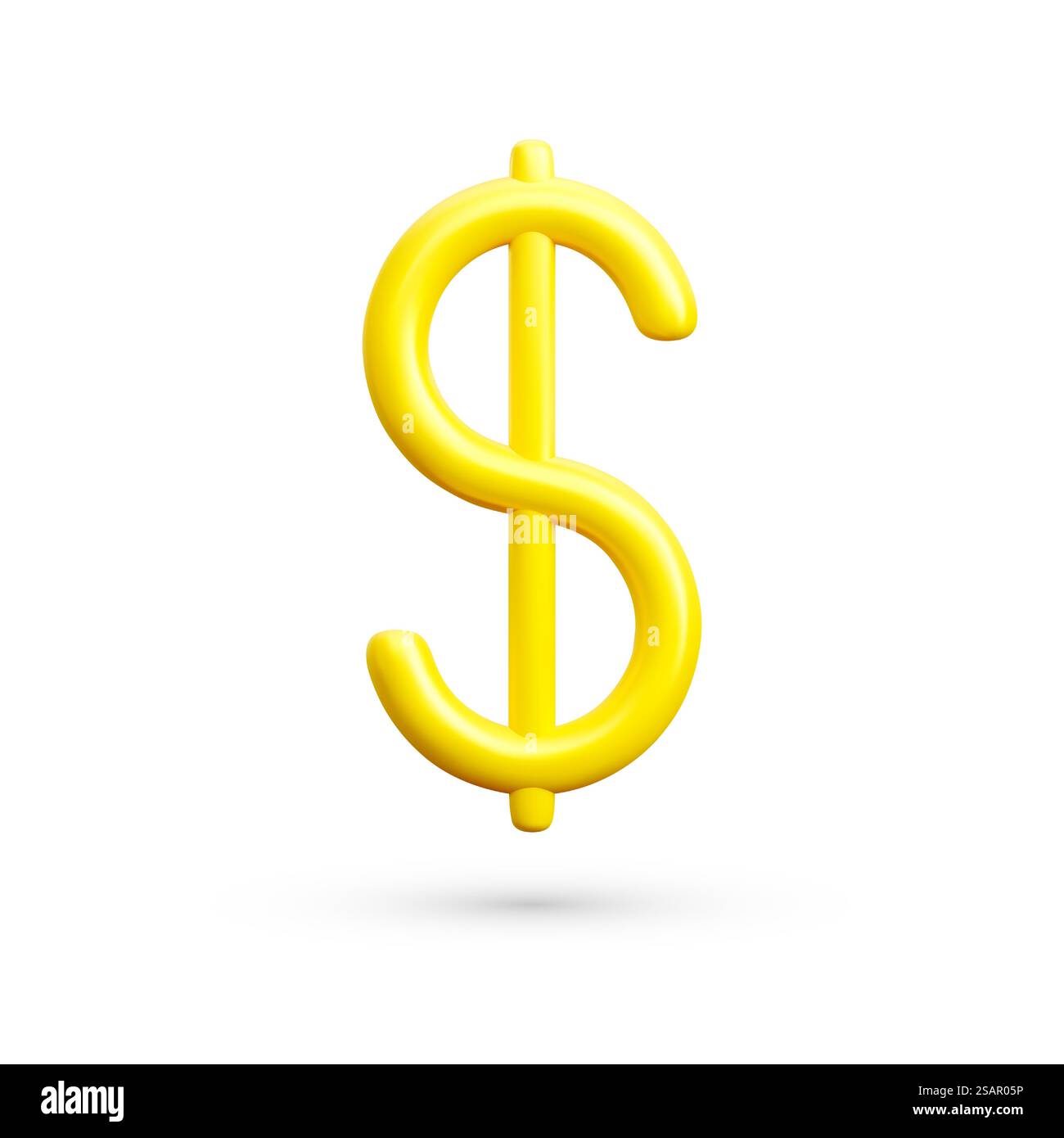 3D realistic gold dollar sign. US dollar currency symbol isolated on ...