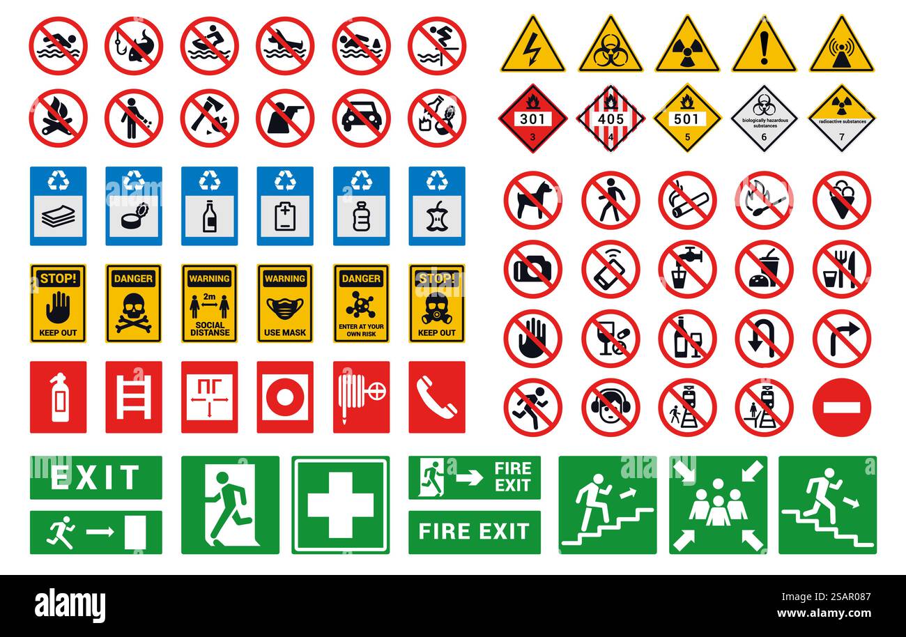 Safety sign. Factory and construction health or security caution ...