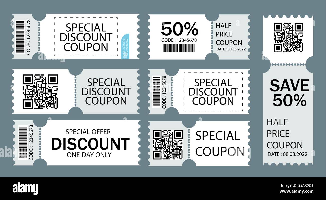 Free vector modern coupon sale label collection with flat design Stock ...
