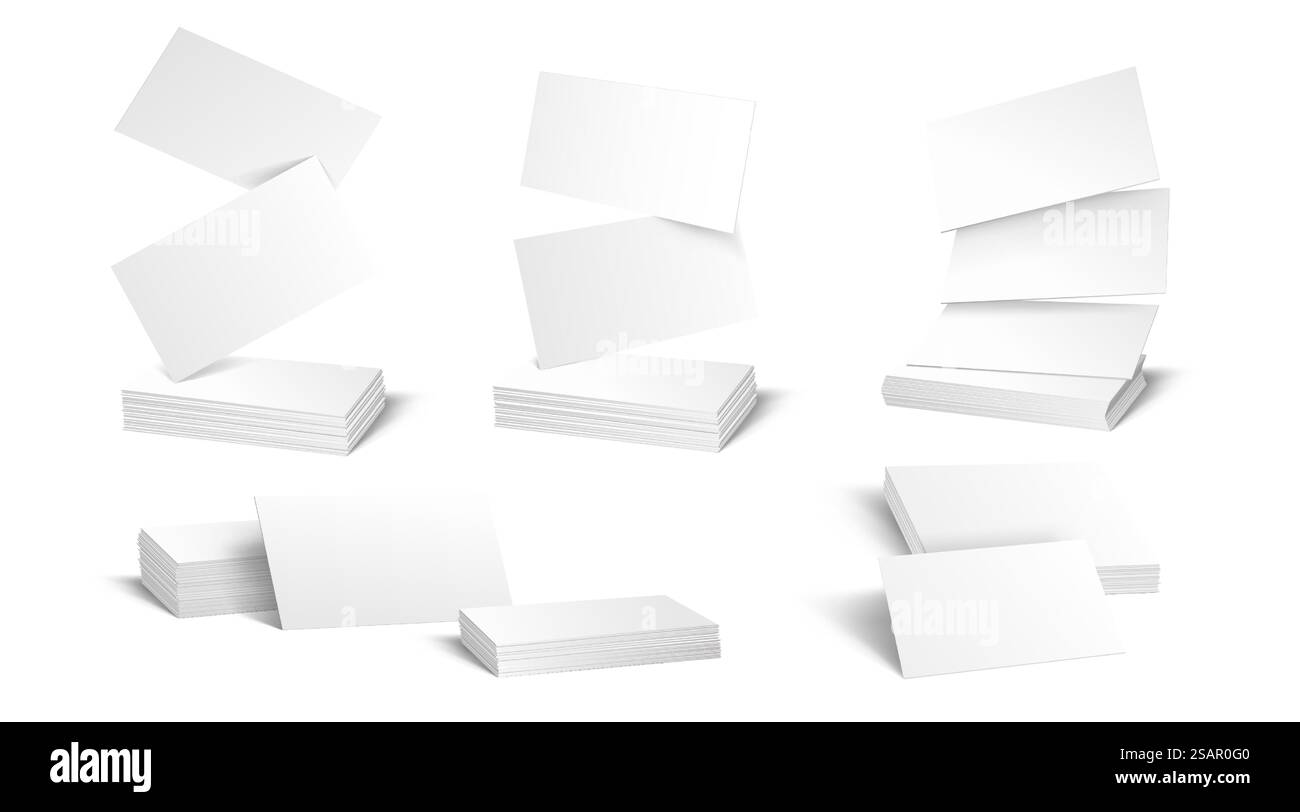 Business card mockup. Realistic blank white corporate identity paper ...